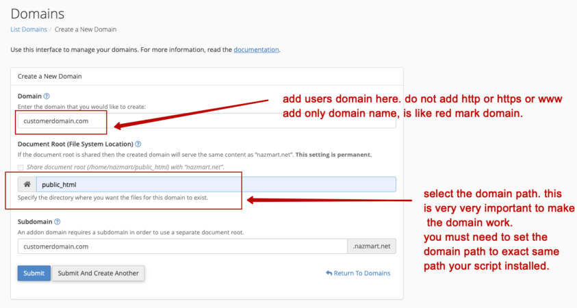 how to add custom domain in Cpanel – Documentation – Xgenious