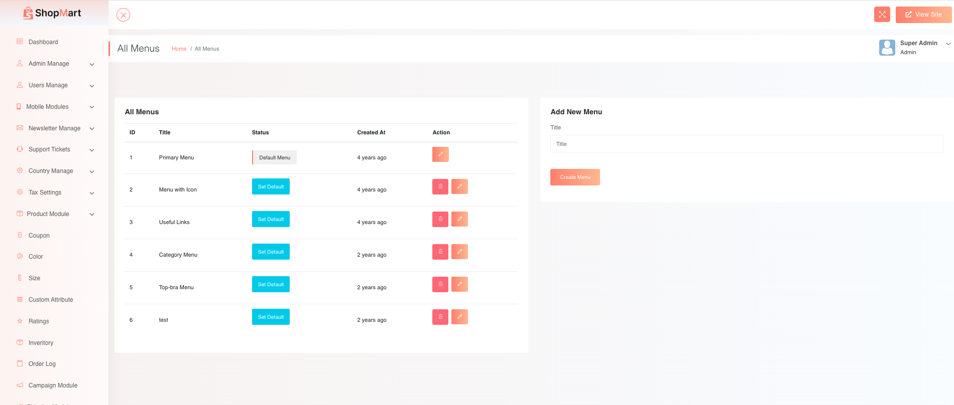 Create a new menu - Xgenious