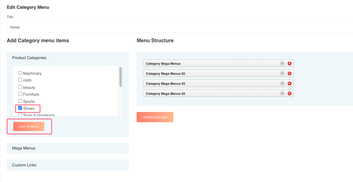 Create a category menu - Xgenious